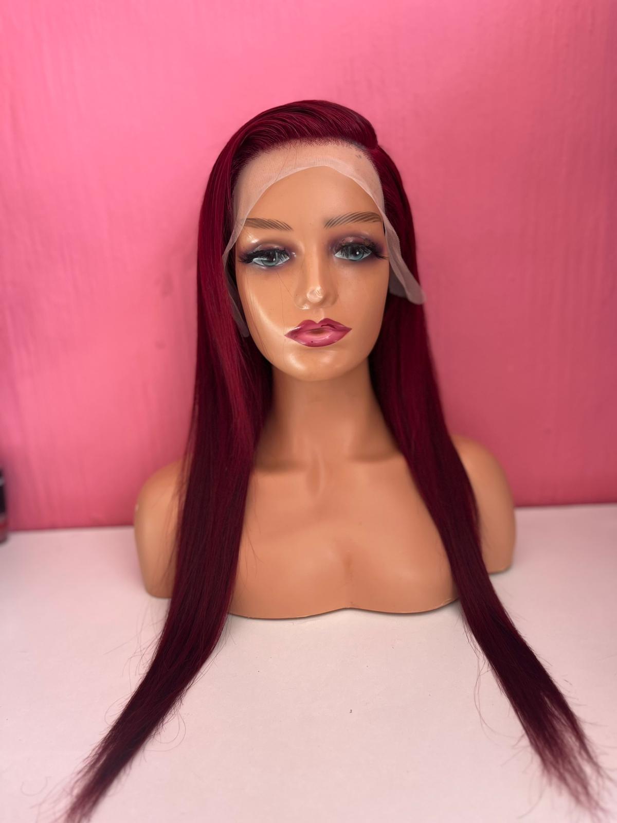 24-Inch Full Frontal Wig – Burgundy - Southern African Groceries in ...